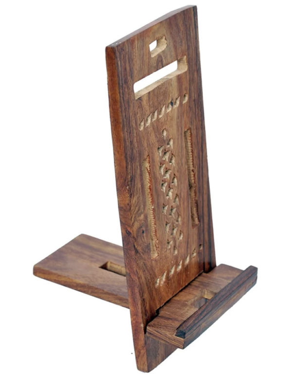 Handcrafted Wooden Mobile Stand – Graamin